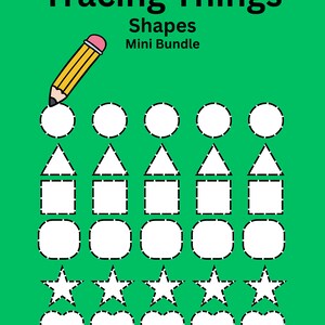 Tracing Things Shapes 1 Mini Bundle, Preschool Worksheet, Shape Tracing ...