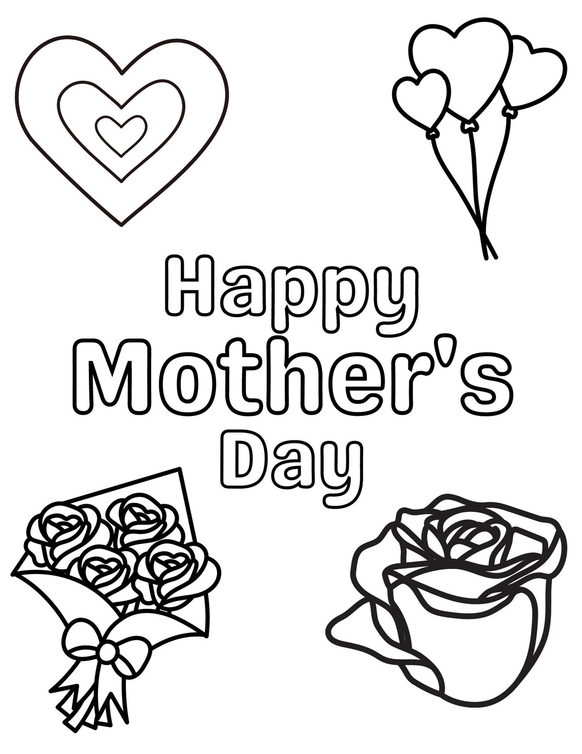 Happy Mother's Day/ Coloring Page/ Gift for Mom/ Mothers Day Gift/ PDF ...