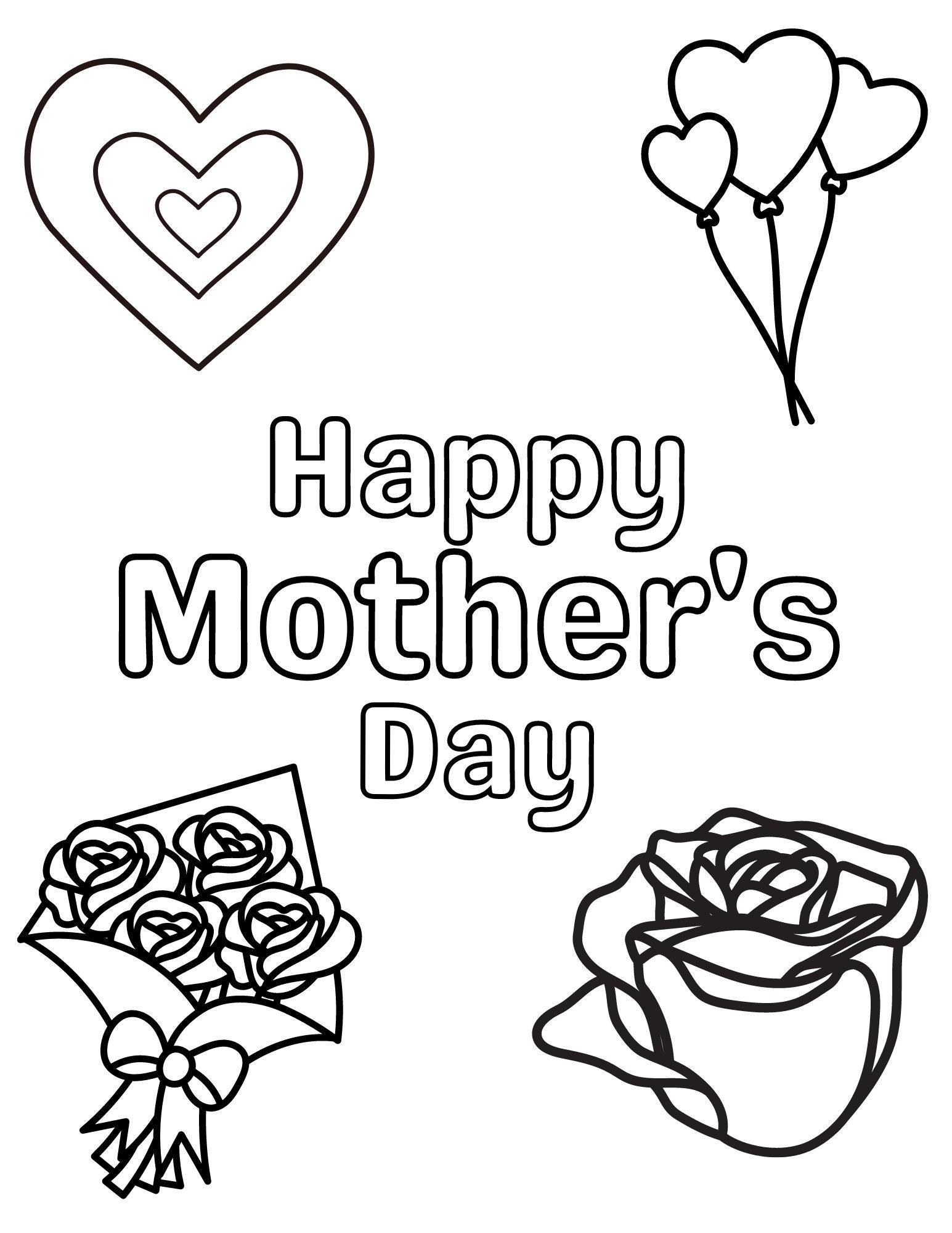 Happy Mother's Day/ Coloring Page/ Gift for Mom/ Mothers Day Gift/ PDF ...
