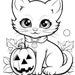 Halloween Coloring Page, Cat Coloring Page, Easy Coloring, Kids ...
