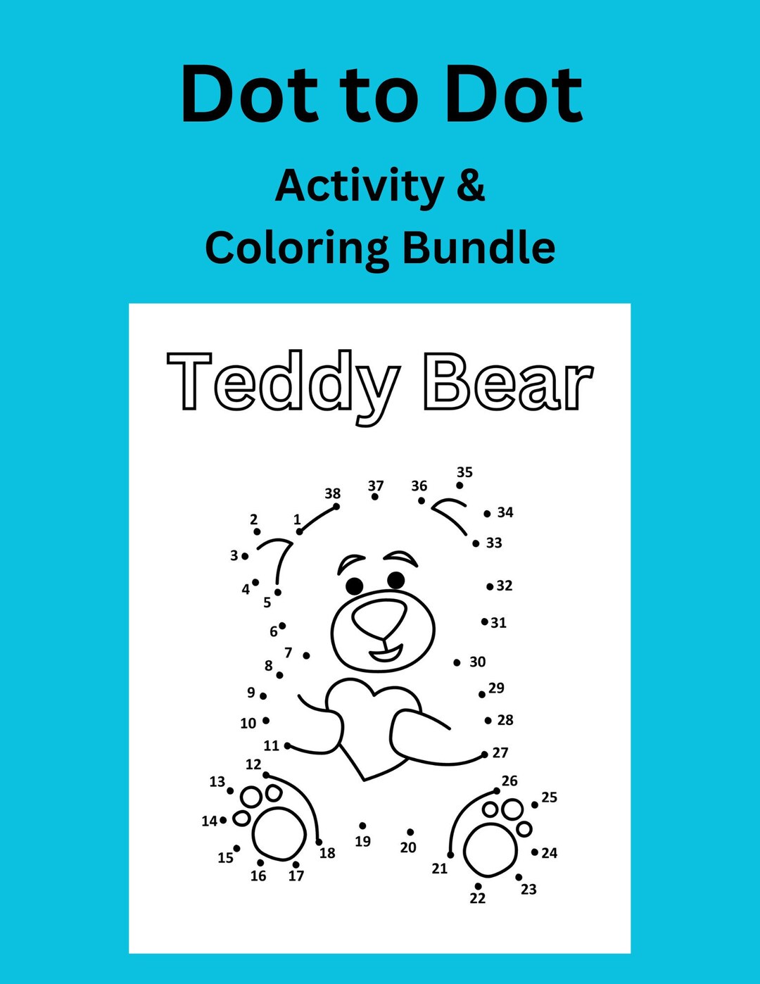 Dot to Dot Picture Bundle, Kids Activity Book, Kids Coloring Book, Dot ...