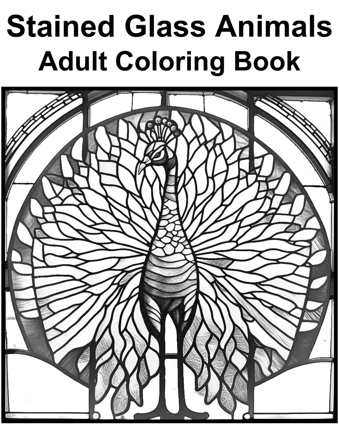 Stained Glass Animals, Coloring Book, Adult Coloring Book, Intricate ...