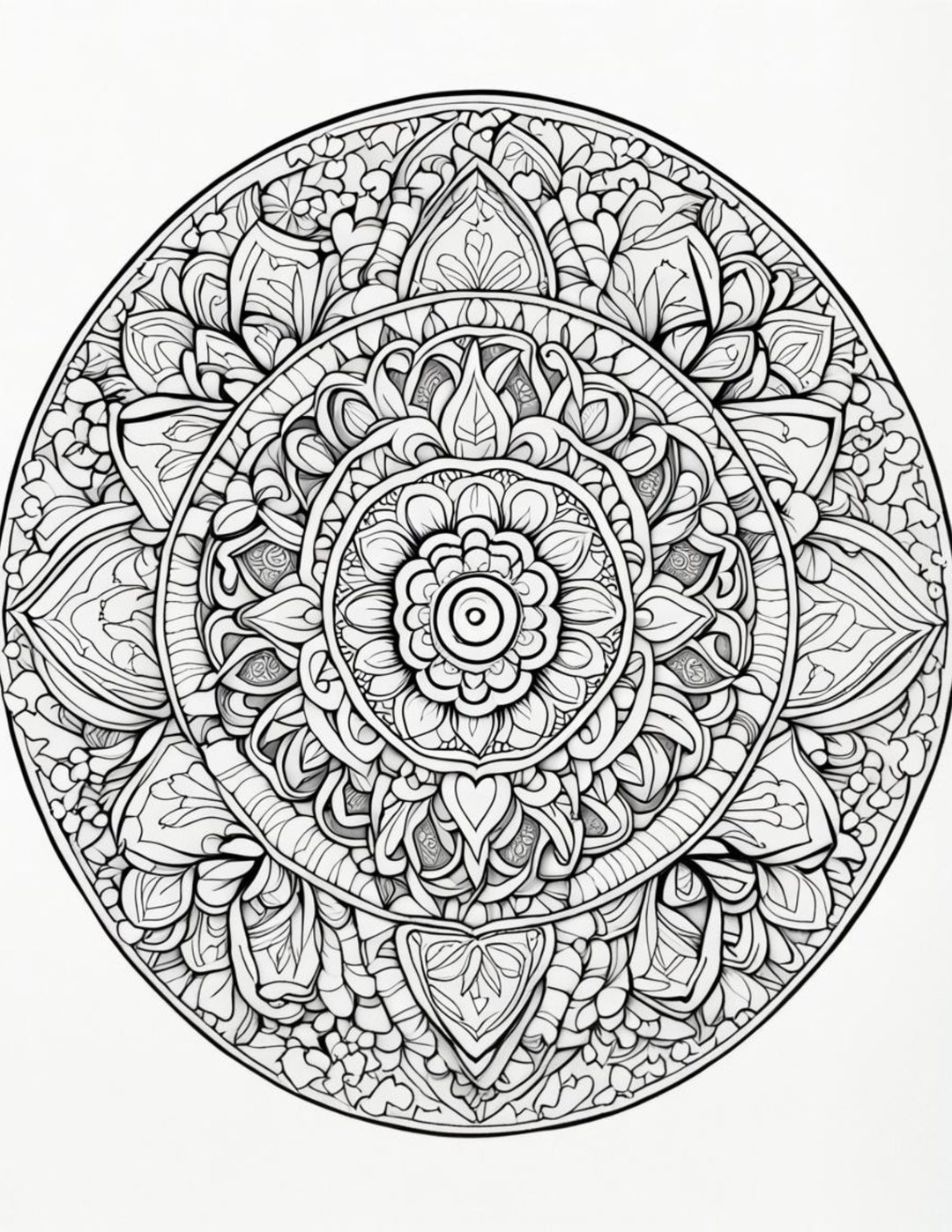 Circle Mandala 2, Adult Coloring Page, Mandala, Circle Mandala ...