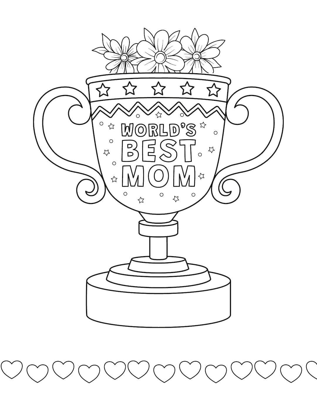 Mom Trophy/ Mothers Day/ Mothers Day Gift/ Gift for Mom/ Coloring Page ...
