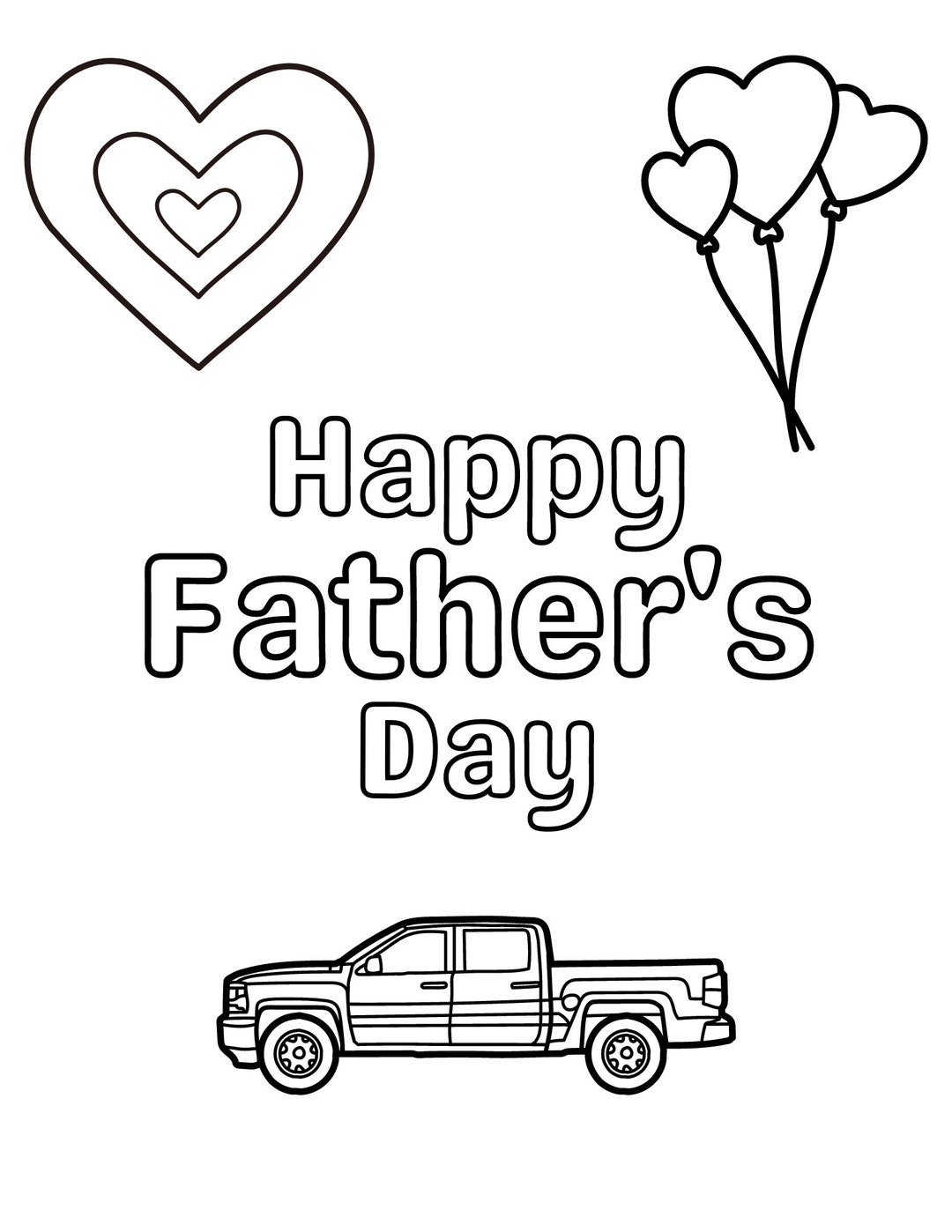 Happy Father's Day Coloring Page, Coloring Page, Fathers Day, Diy Gift ...