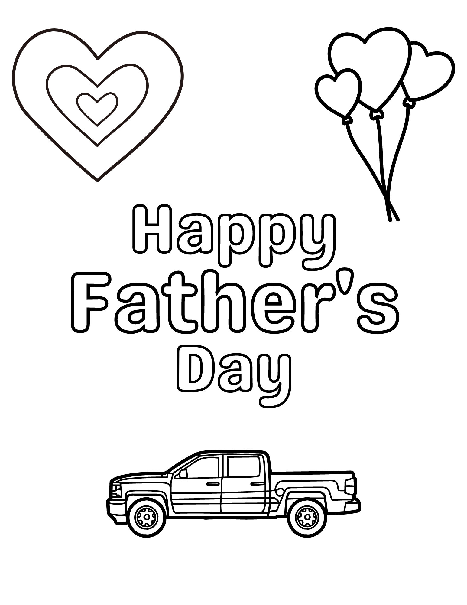 Happy Father's Day Coloring Page, Coloring Page, Fathers Day, Diy Gift ...