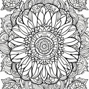 Flower Mandala 1, Adult Coloring Page, Mandala Coloring, Intricate ...