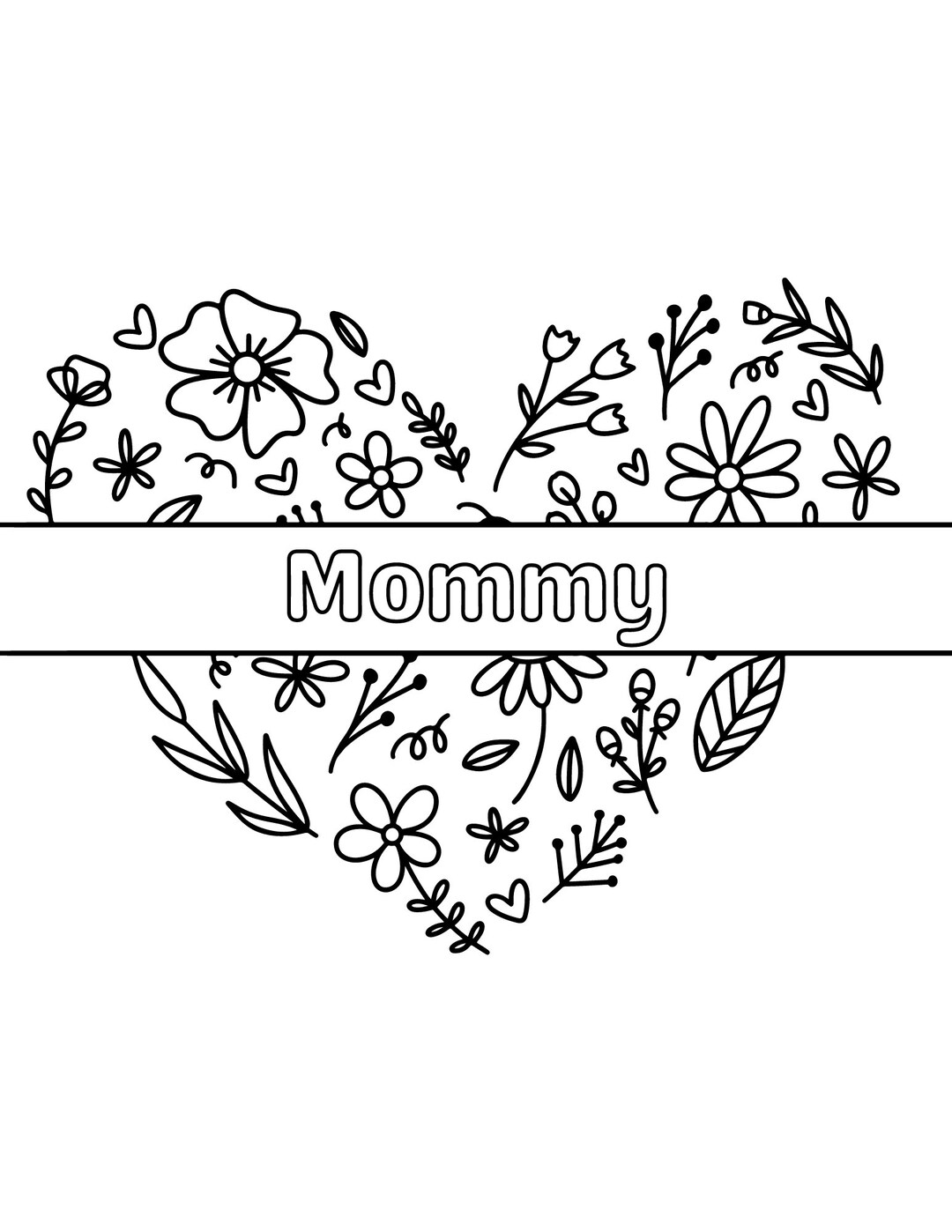 Mommy Flower Heart/ Mothers Day/ Mothers Day Gift/ Gift for Mom/ Gift ...