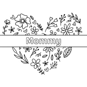 Mommy Flower Heart/ Mothers Day/ Mothers Day Gift/ Gift for Mom/ Gift ...