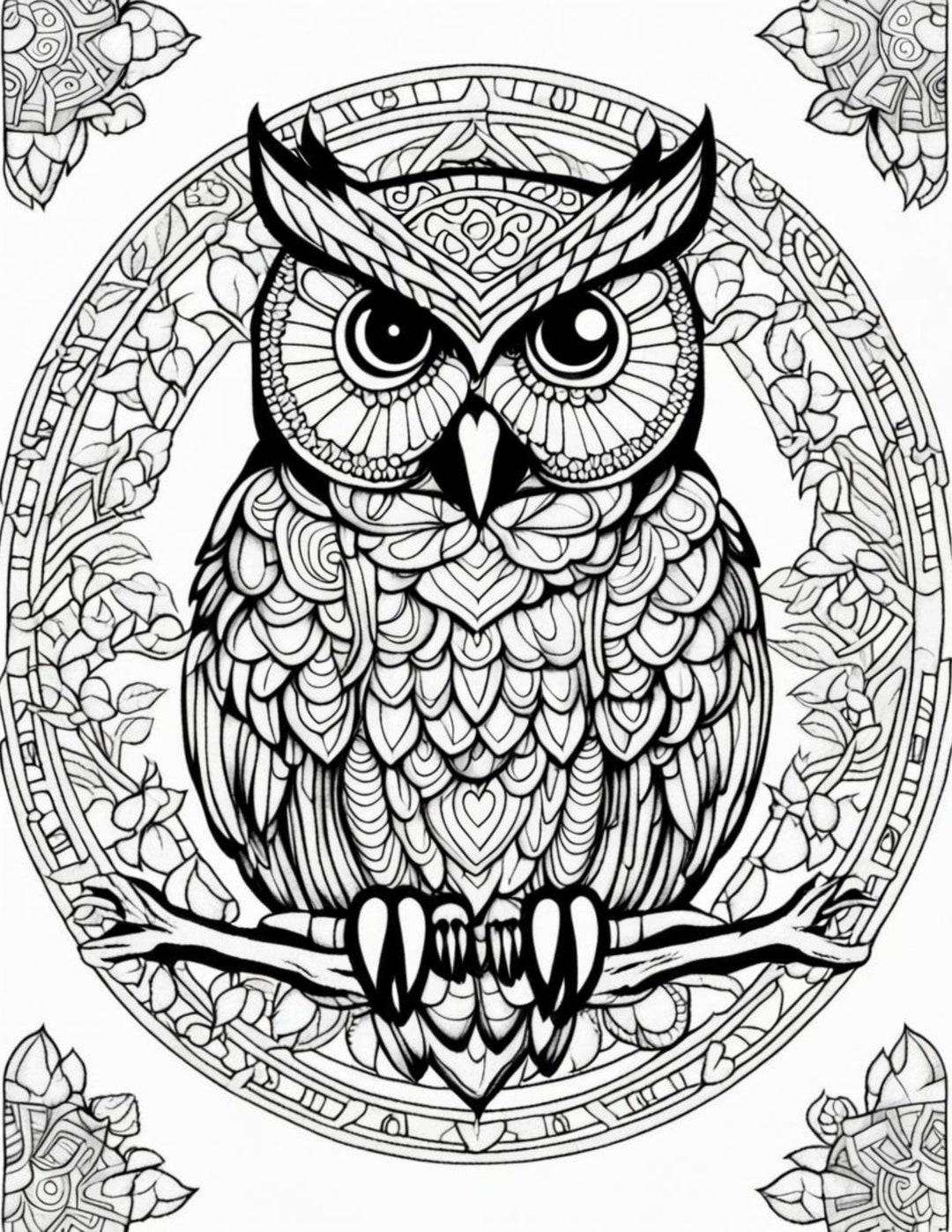 Mandala Owl, Adult Coloring Page, Coloring Page, Teen Coloring Page ...