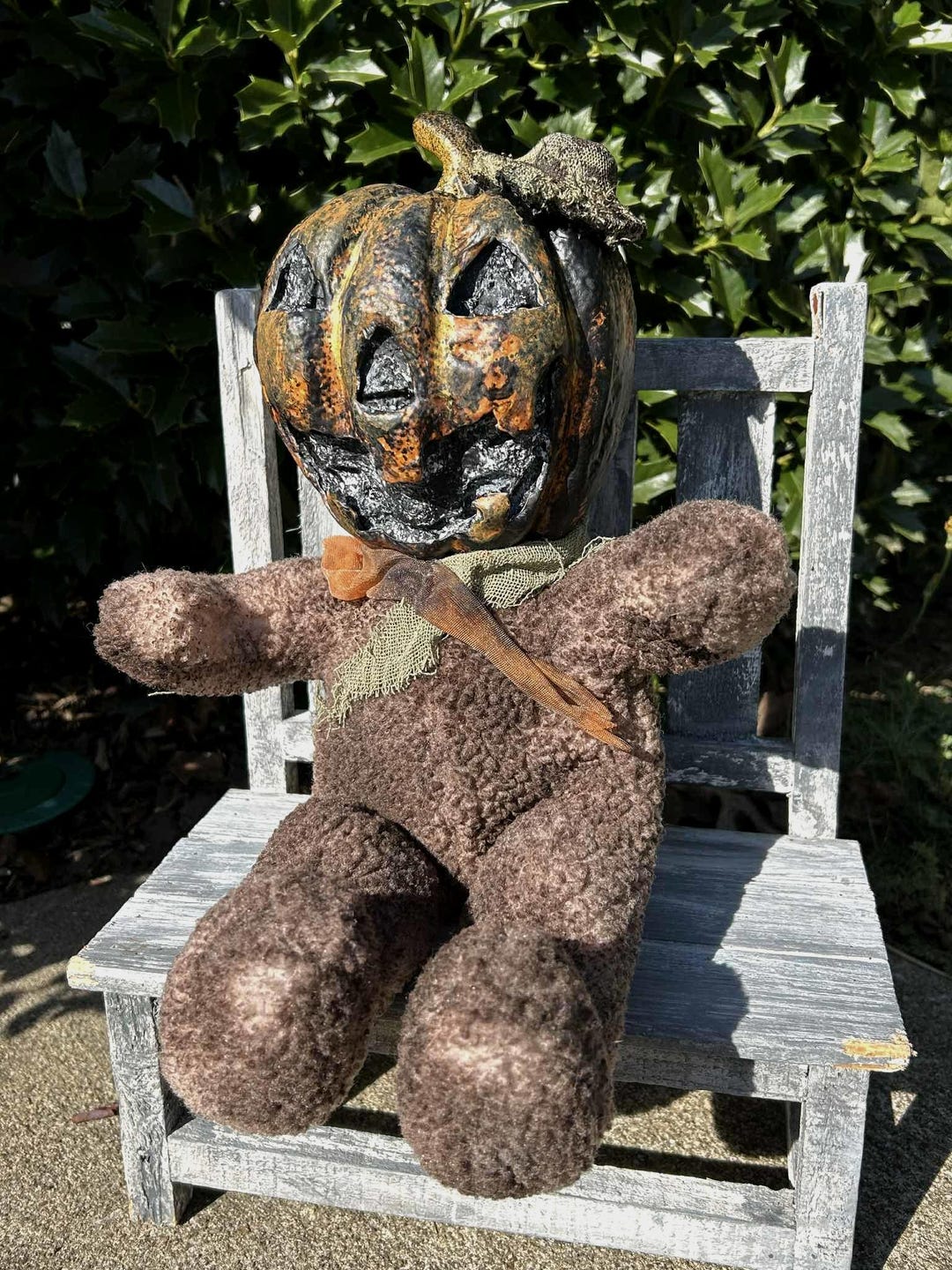 Pumpkin Head Teddy Bear: Gothic Halloween Decor - Etsy