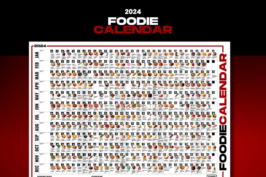 Foodie Calendar | 2024 Wall Calendar | Giant 2024 Wall Calendar ...