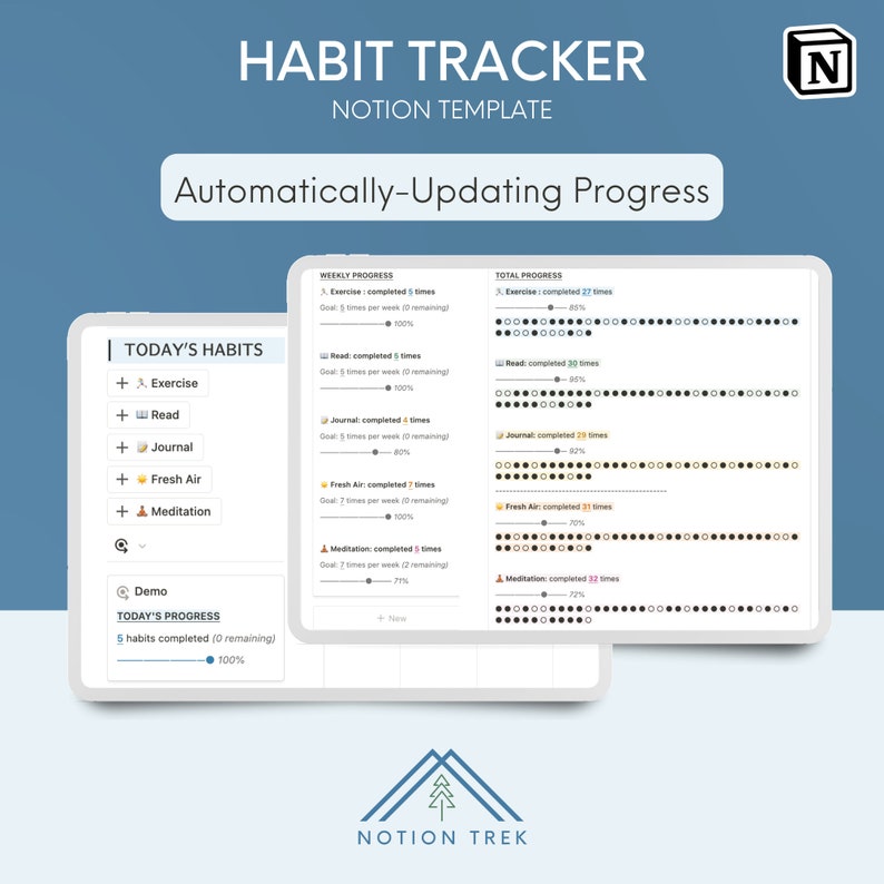 Habit Tracker | Notion Template | Daily Habit Tracker | Notion ...