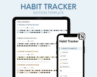 Notion Habit Tracker | Notion Template | Notion Dashboard | Notion Life Planner | Notion Planner ...