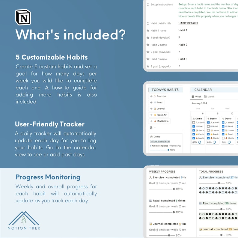 Habit Tracker | Notion Template | Daily Habit Tracker | Notion ...