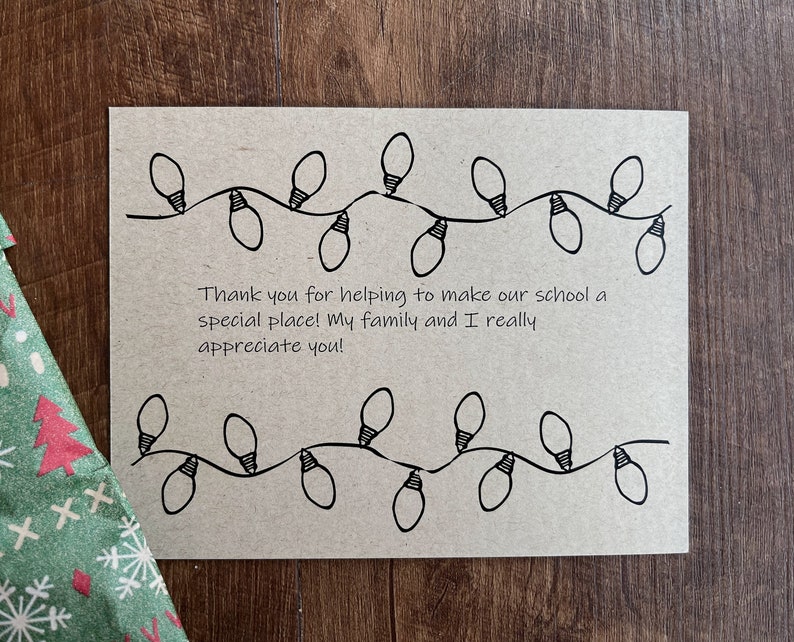 Colorable Card for Teachers (printable) Featuring Christmas Lights. A ...