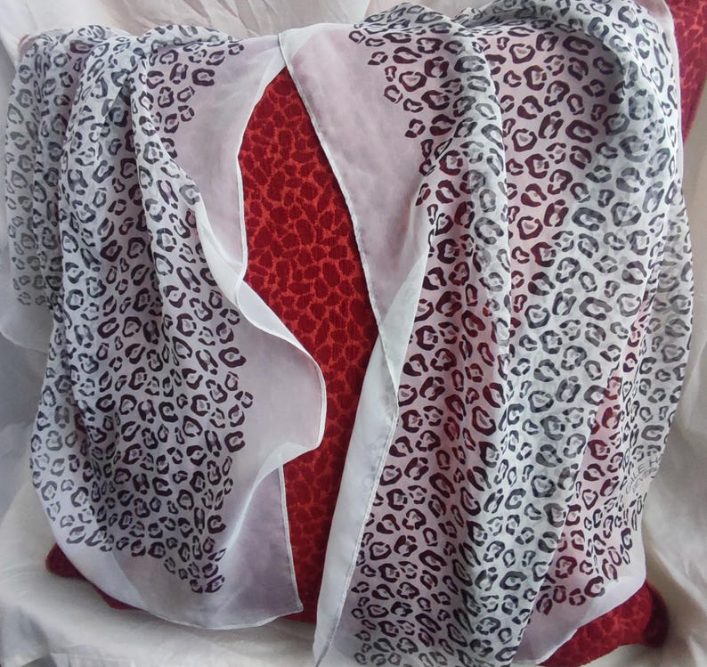 Gale Hayman Beverly Hills Leopard Animal Print Scarf ,long Light Airy ...