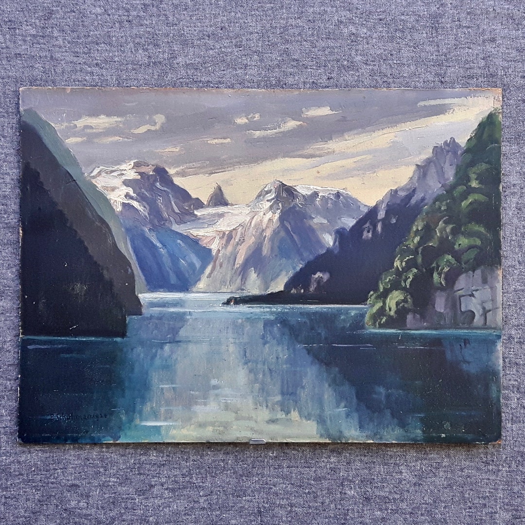 Vintage German Post Impressionist Painting Early 20th Century Large ...