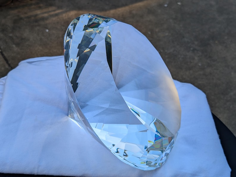 Massive K9 Crystal Diamond | Hand-crafted 12" or 24" Optical Glass ...