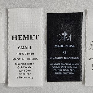 50 Pcs of Custom Clothing Wash Care Satin Labels - Etsy