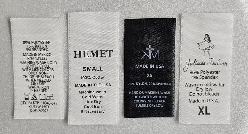 50 Pcs of Custom Clothing Wash Care Satin Labels - Etsy