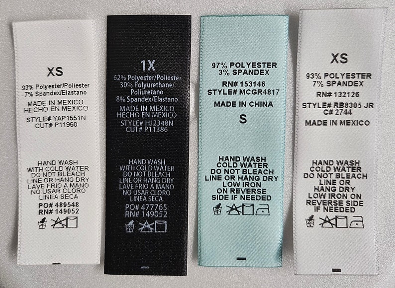 50 Pcs of Custom Clothing Wash Care Satin Labels - Etsy