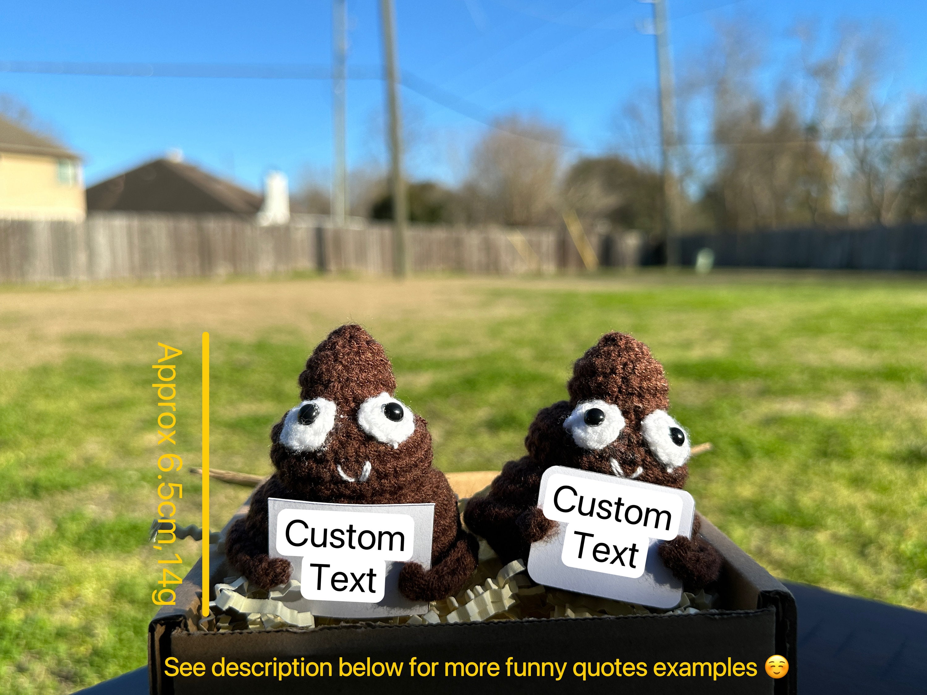 Handmade Crochet Poop Emoji With Positive Quotes, Emotional Support Poo ...
