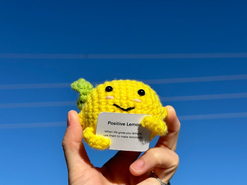 Positive Crochet Lemon & Pineapple,tiny Unique Gift in Supportive ...