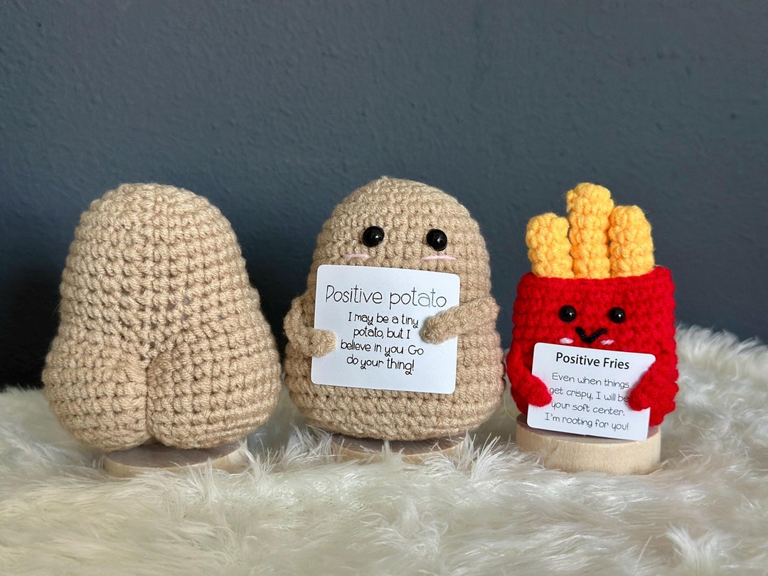 Handmade Crochet Big Butt Positive Potato, Emotional Support Fries ...