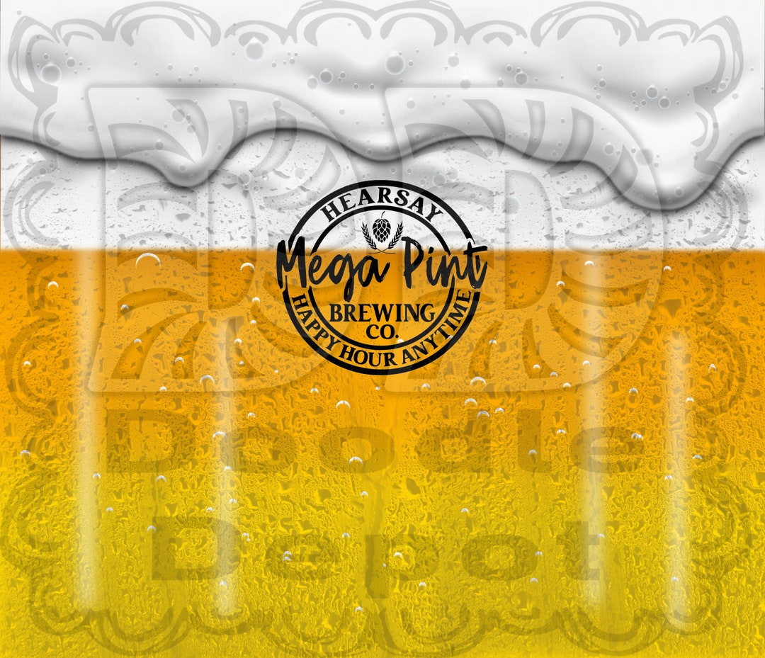 20oz Skinny Tumbler - Mega Pint Beer - Digital Design - Etsy