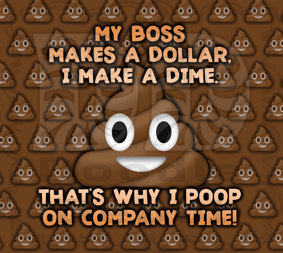 20oz Skinny Tumbler - Boss Poop Emoji - Digital Design - Etsy