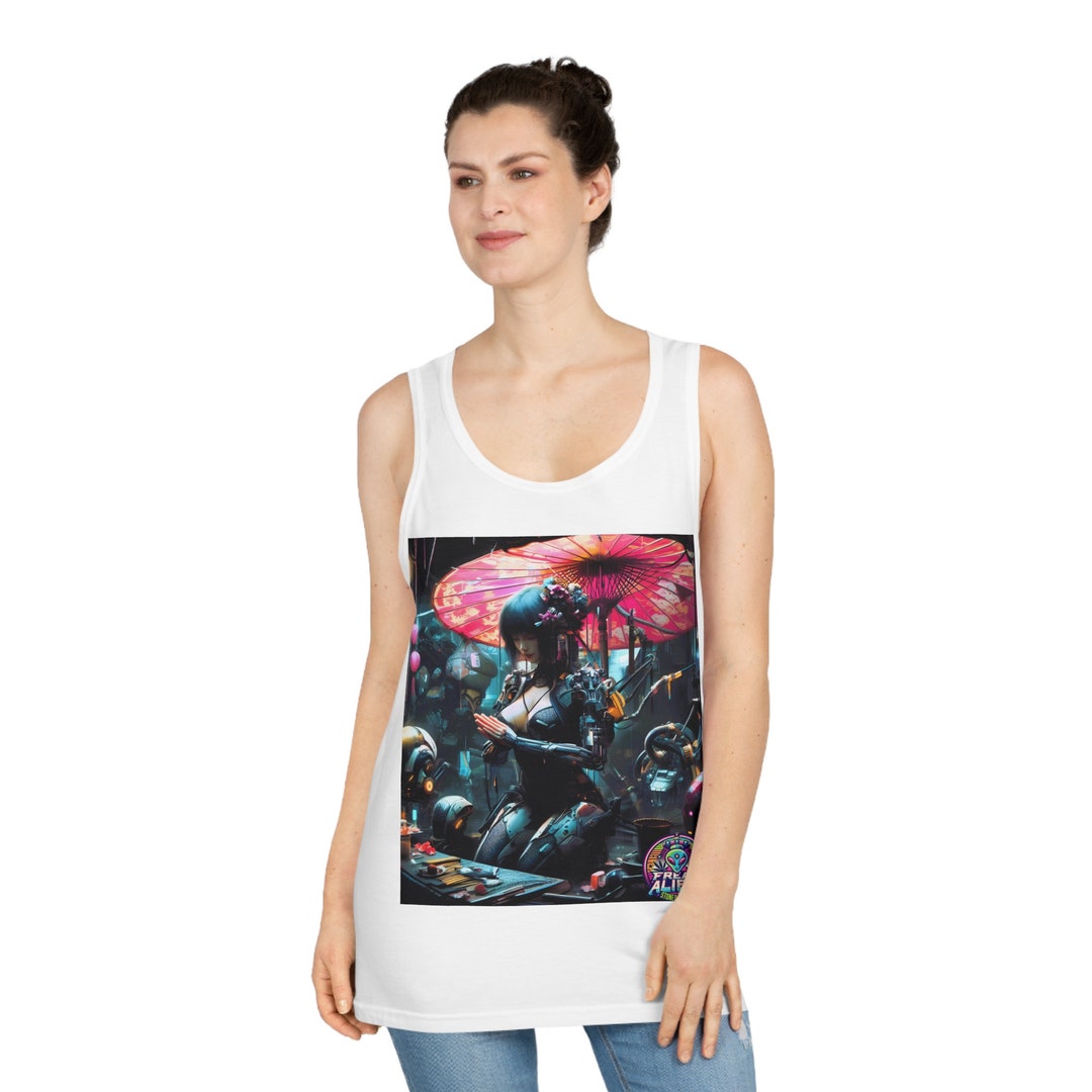 Cyberpunk Tank Top, UFO, Aliens, Robots, Sci-fi, Anime ...