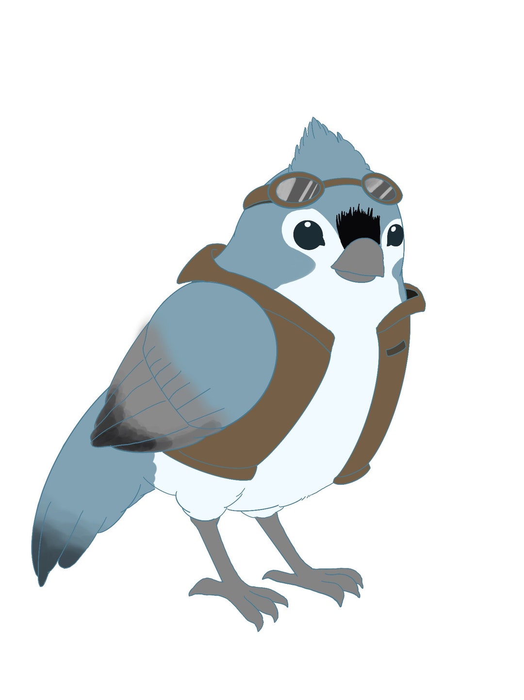 Cuffed Beanie - Tufted Titmouse 'tufty" Aviator Bird - Etsy