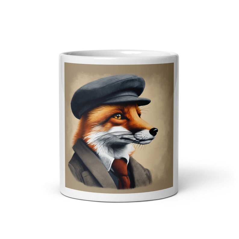 Mug - Classy Fox in Flat Cap - White Glossy Mug - Etsy