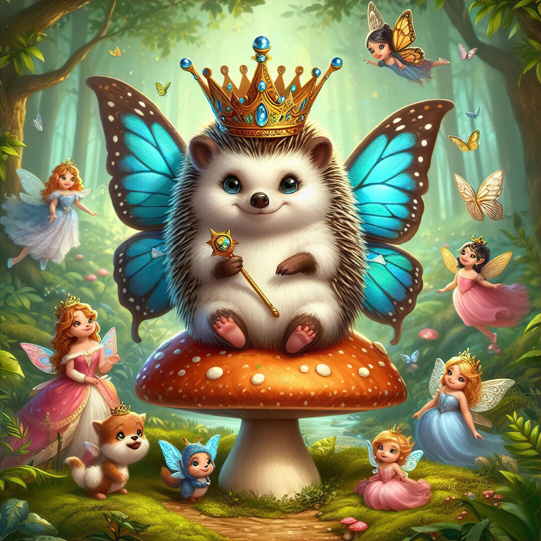 White Glossy Mug Hedgehog Fairy Queen Version 1 - Etsy