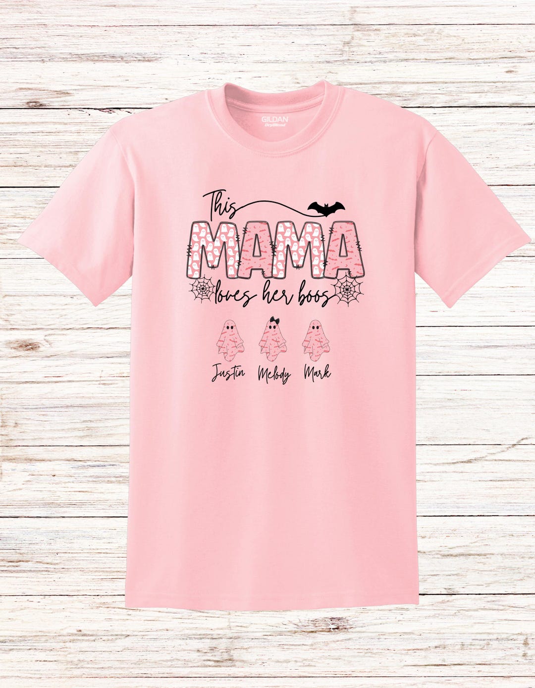 This Mama Loves Her Boos Shirt, Halloween Mama With Kids Name Shirt ...