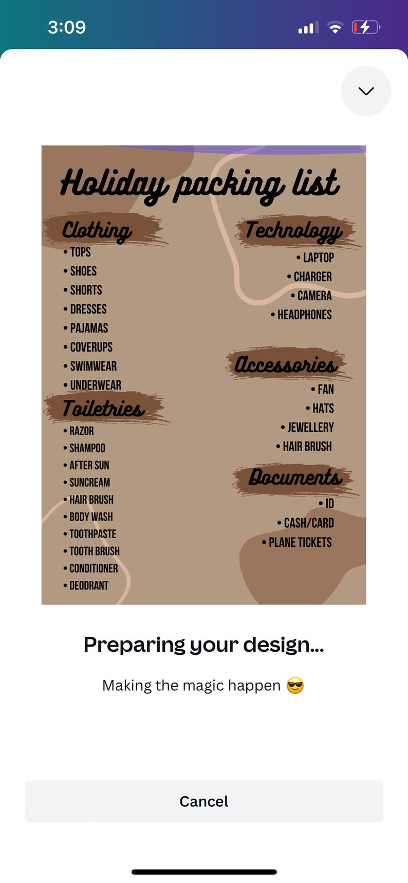 Holiday Packing List - Etsy