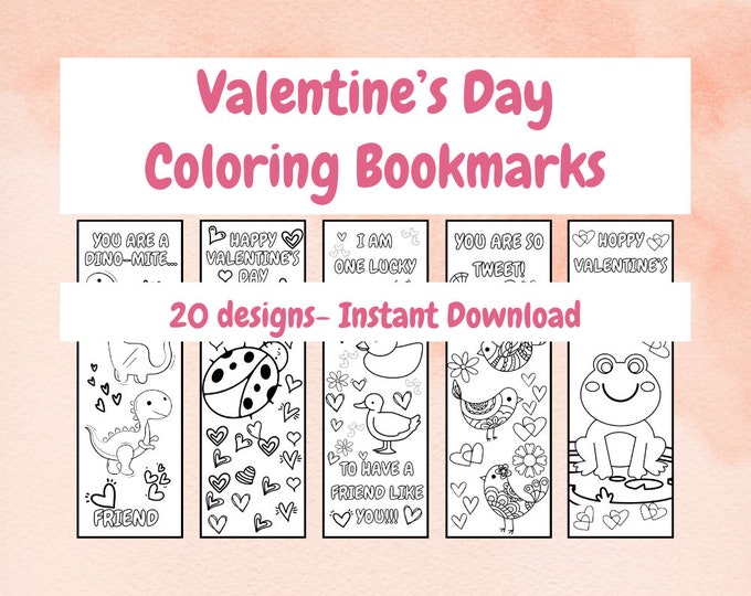 Valentine’s Day Heart Glitter Shaker Bookmark, Galentines, Personalized ...