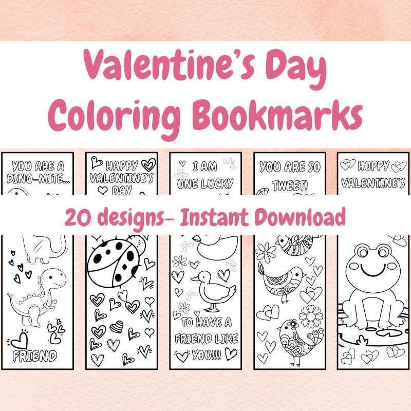 Valentine Kids Bookmarks - Etsy