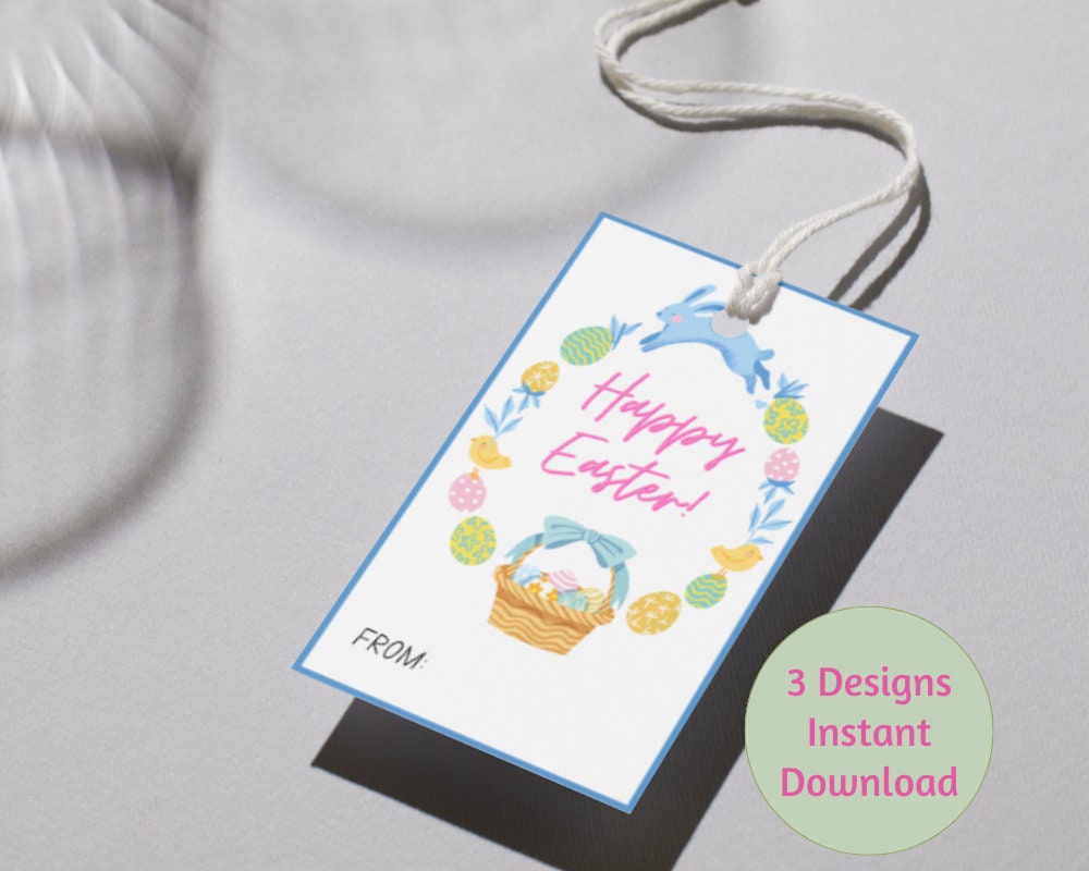 Easter Gift Tags, Printable PDF, Instant Download, Easter Printable ...