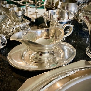 Vintage Silver-plated Sauce Boat Set 1930's Great Condition Raeno rspco ...