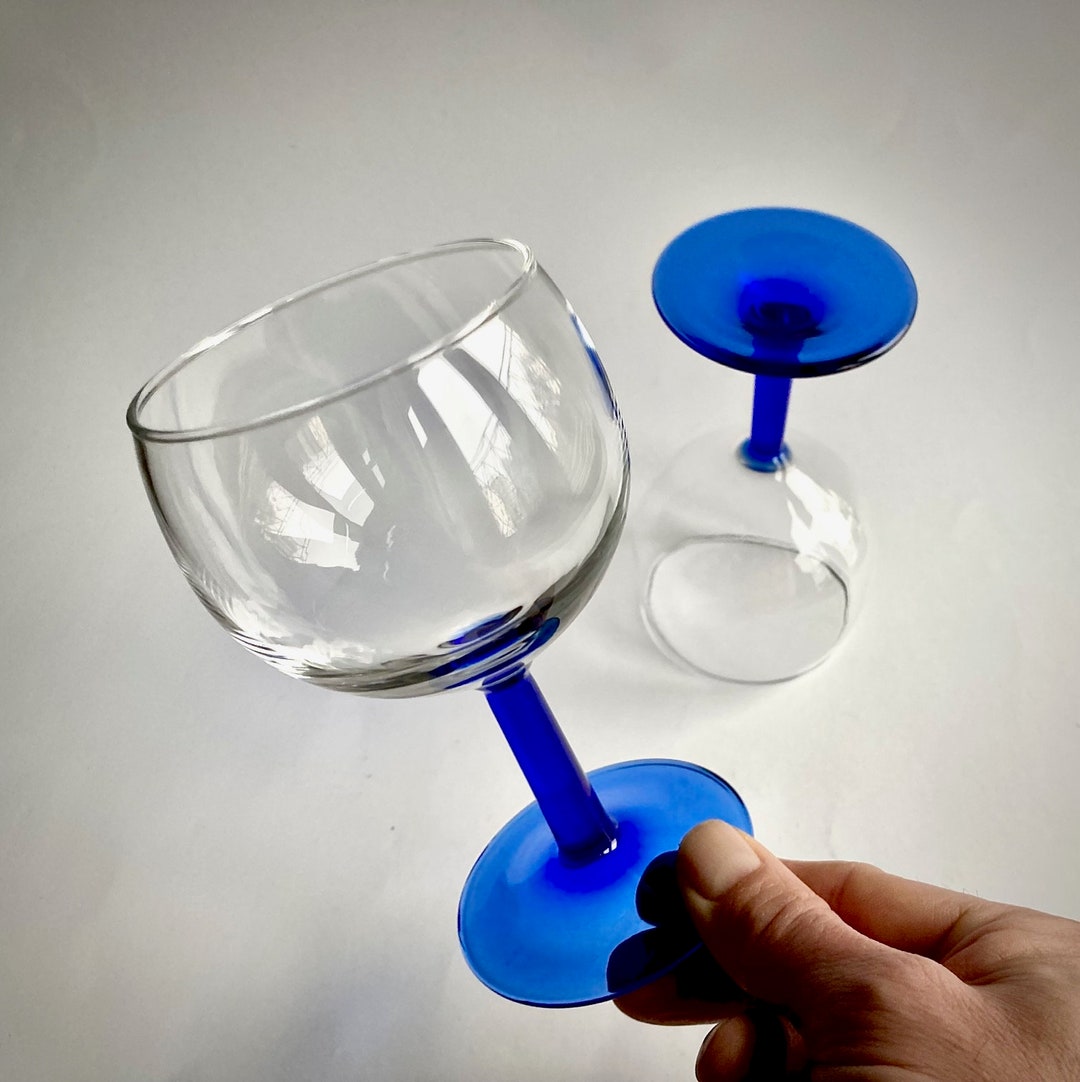 Vintage ARC French Glasses - Colbalt Glass - Perfect Condition - Glass ...