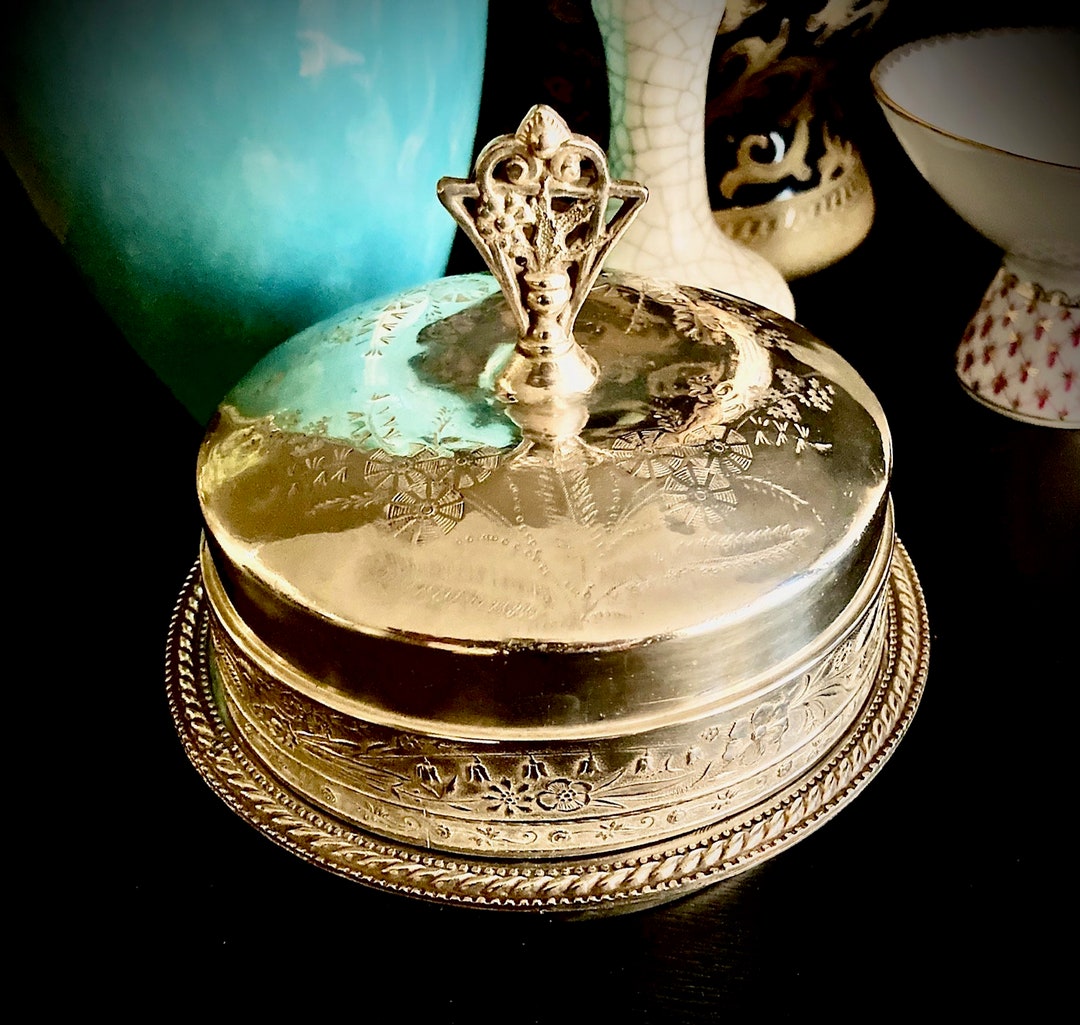 Antique Victorian Period - Silver-plated Cloche and Sawtooth Crystal ...