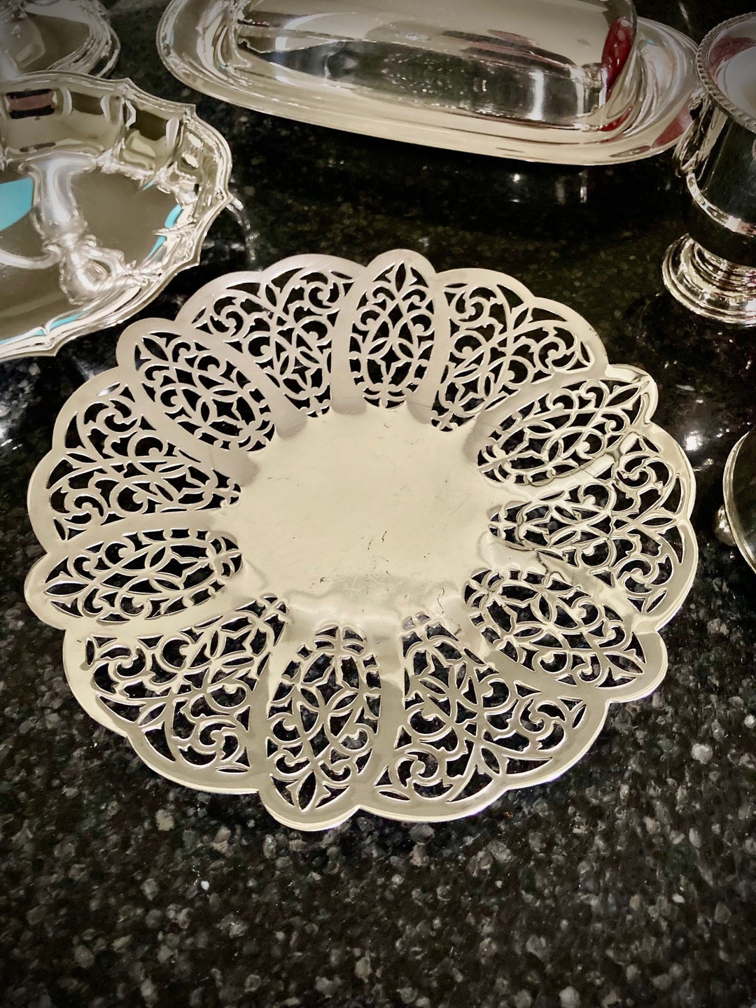 Great Condition Imperial by Paramount Silver Perforated Tray Circa 1960 ...