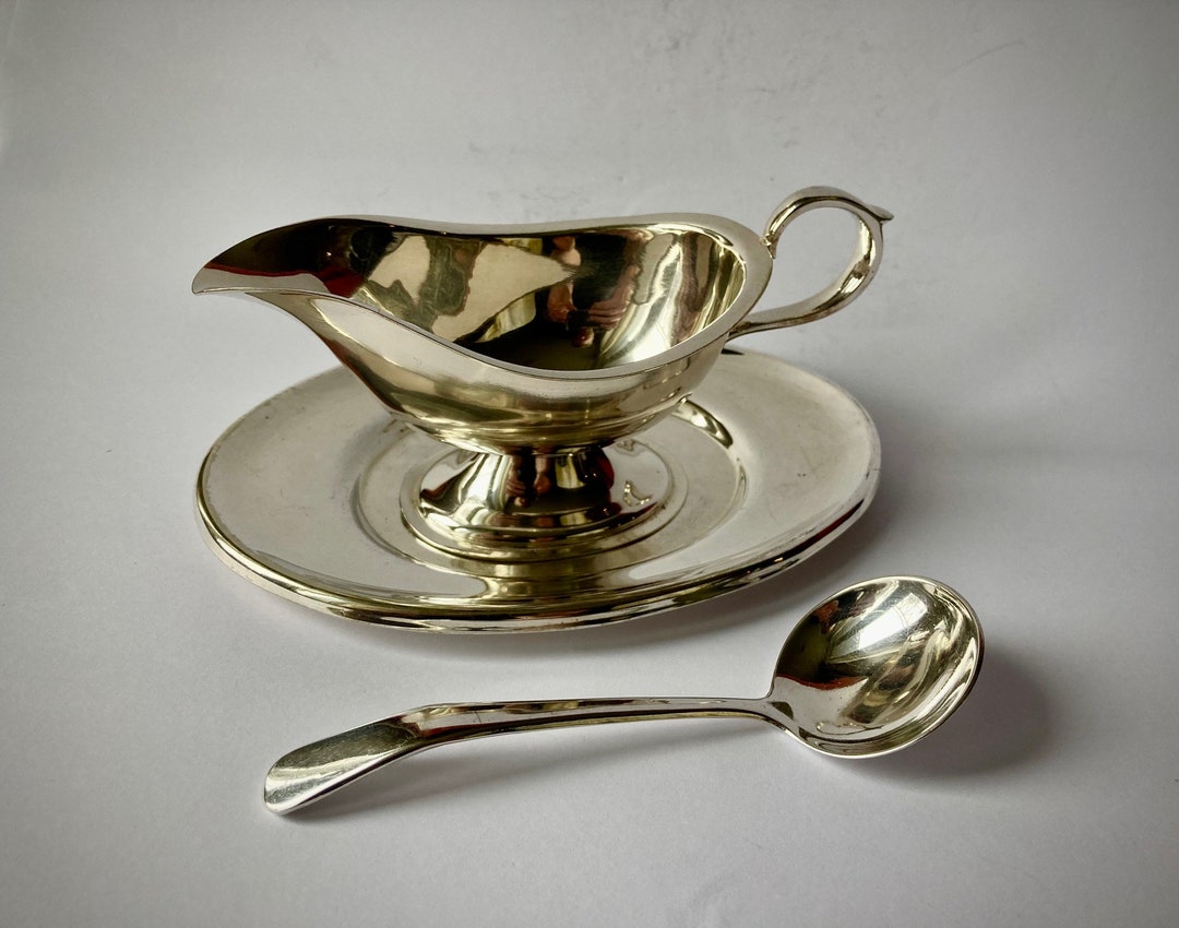 Vintage Silver-plated Sauce Boat Set 1930's Great Condition Raeno rspco ...