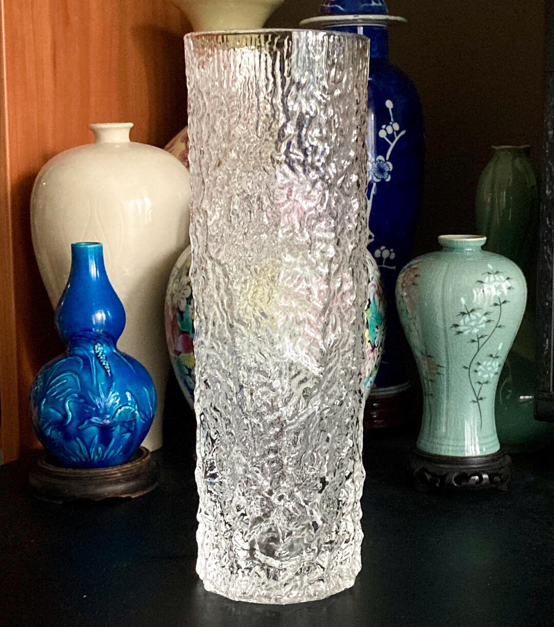 Italian IVV Mouth Blown Textural Glass Vase – Industria Vetraria ...