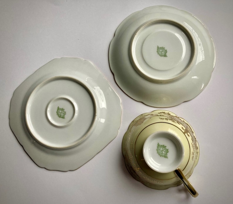 Outstandingly Rare 1935 Noritake Gilt Teacup Trio Amazing Condition and ...