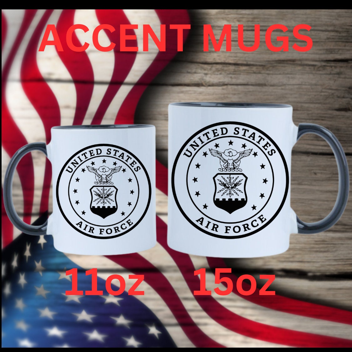 US Air Force Emblem, US Air Force Mug, Military Mugs, Veteran Mugs, Air ...