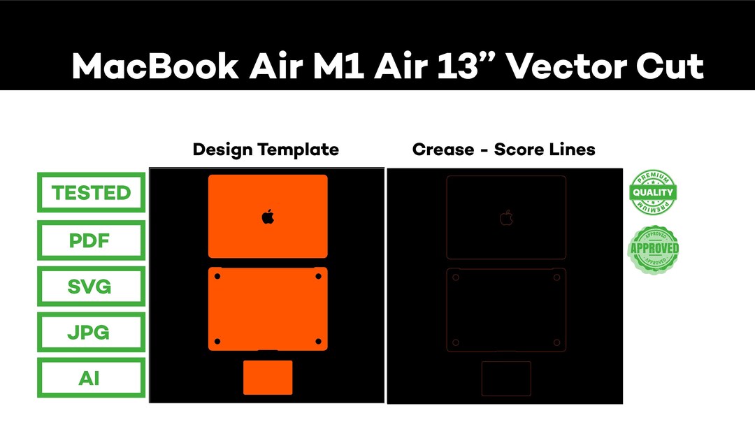 MacBook M1 Air 13'' Skin Vector Cut File - Etsy