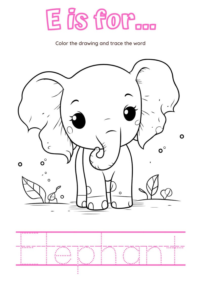 Coloring Book: Alphabet Coloring Pages Animals A to Z Pink Lettering - Etsy